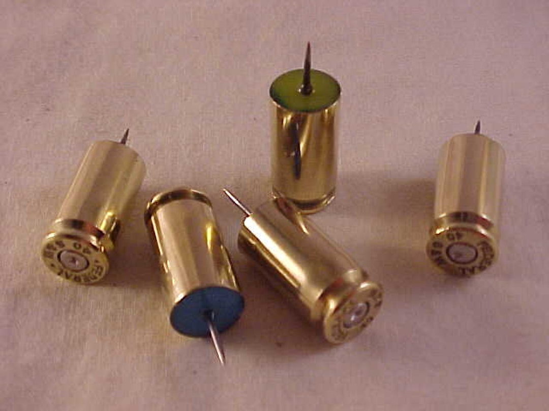 Bullet Casing Push Pins Brass .40 Caliber Set of 5 - Etsy
