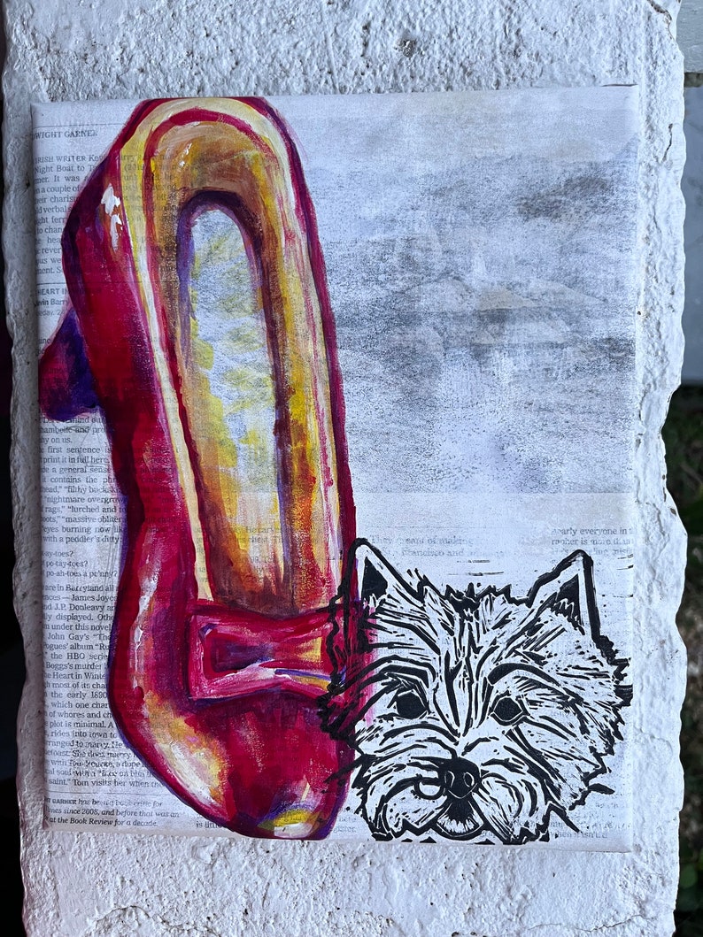 Westie and Ruby Slipper Painting - Etsy