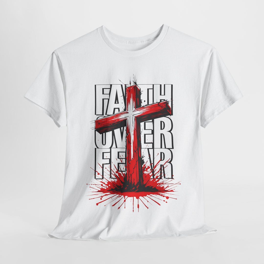 Faith Over Fear Tee, Inspirational Shirt, Christian Apparel, Religious ...