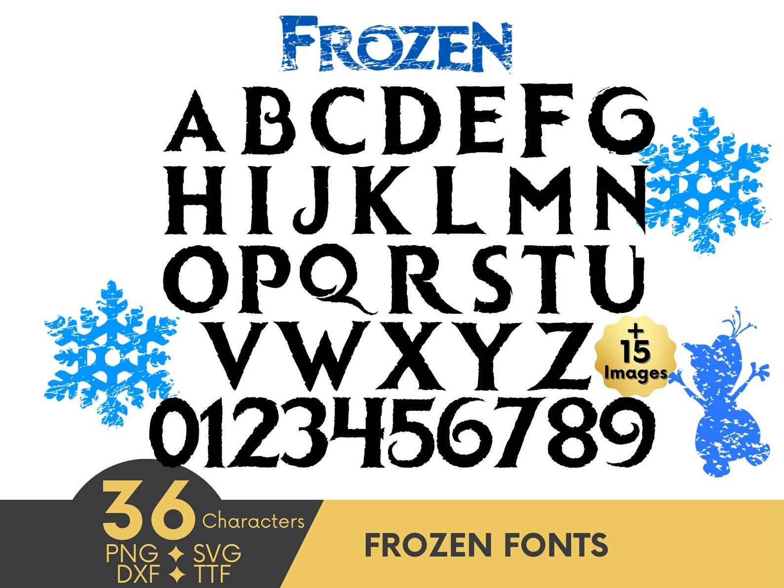 Frozen Fonts SVG TTF Frozen Clipart Frozen Alphabet Digital Download ...