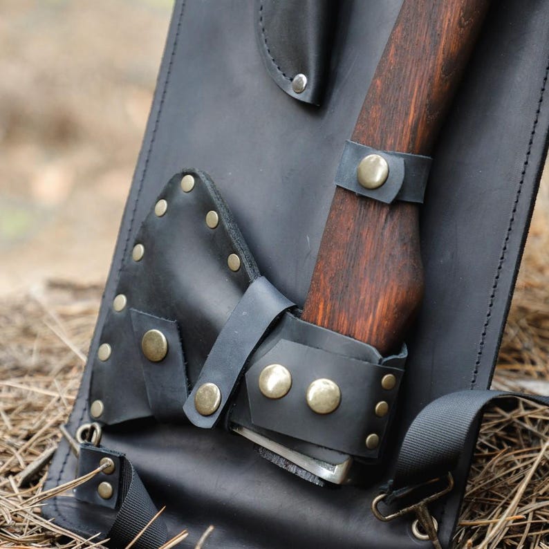 BBQ Tool Set With Knife, Axe, and Skewers, Leather Case, Perfect for ...