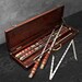Premium BBQ Skewer Set With Wooden Case, 6 Stainless Steel Skewers in ...