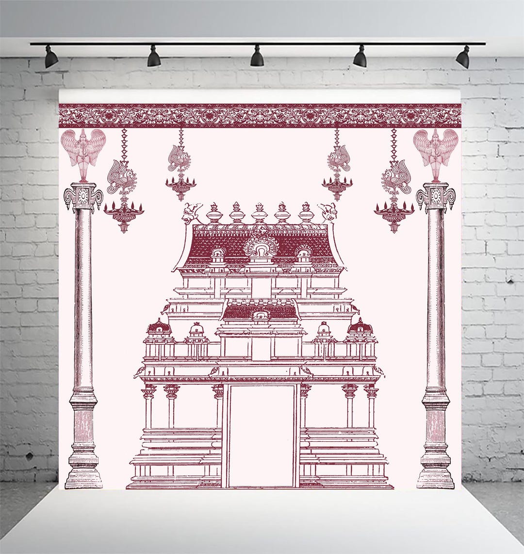 Vintage Indian Temple Backdrop: 8x8 Ft Retro Pooja Mandir Decor - Etsy