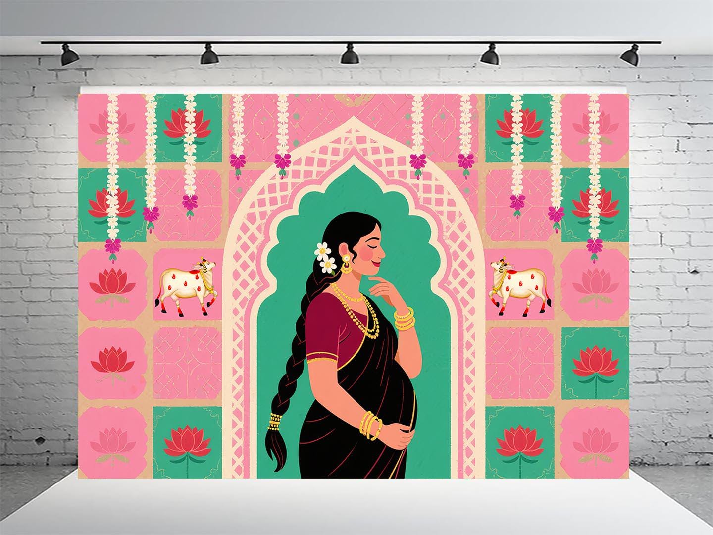 Seemantham Backdrop: Traditional Baby Shower Decoration - South Indian ...