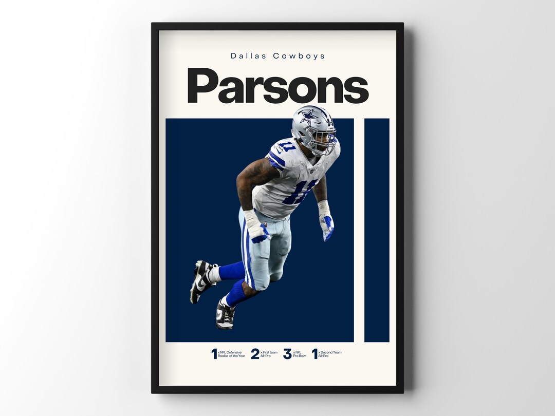 Micah Parsons Poster, Dallas Cowboys Poster, Football Print, NFL Wall ...