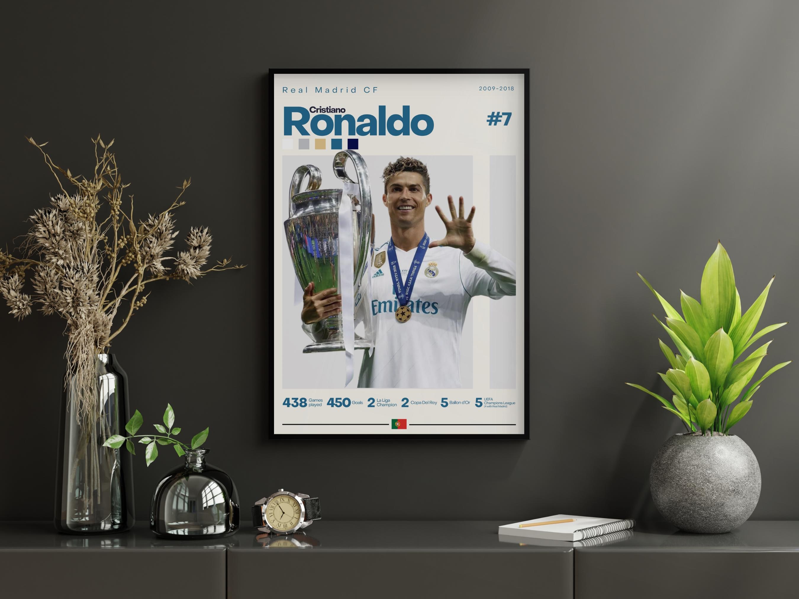 Cristiano Ronaldo Real Madrid Inspired Poster, Football Digital ...