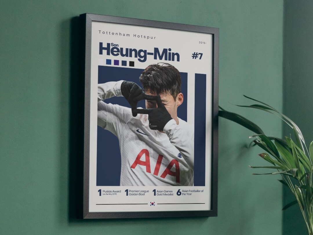 Heung-min Son Tottenham Hotspur Inspired Poster, Football Digital ...