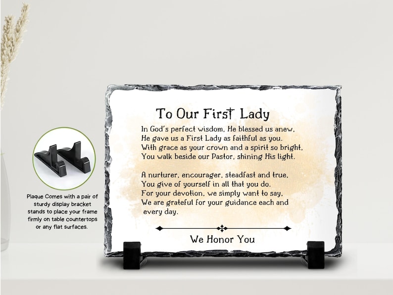 Pastor’s Wife Gift, First Lady Appreciation Stone Plaque With Heartfelt ...