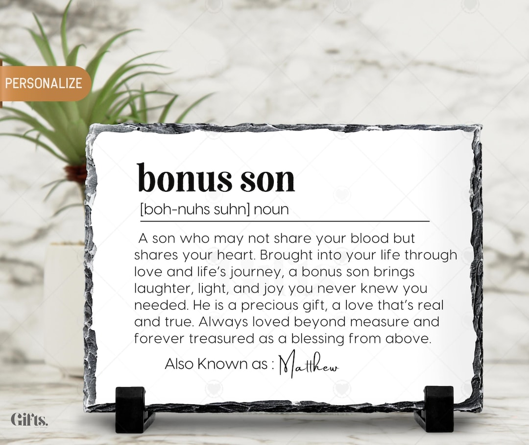 Personalized Bonus Son Gift, Custom Stone Plaque Gift for Son-in-law ...