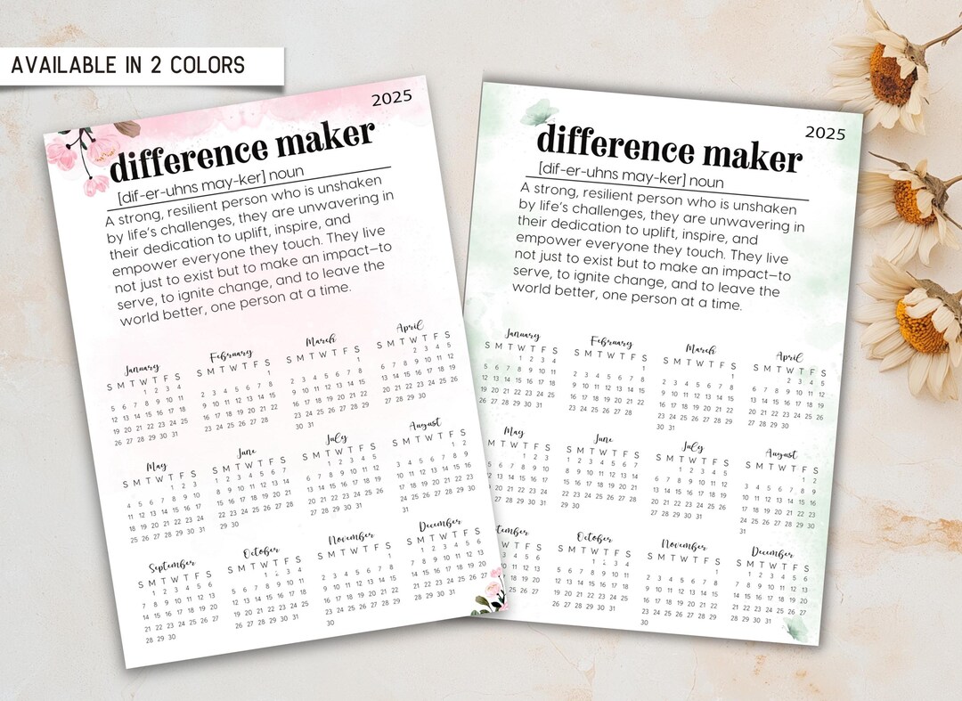 2025 Calendar Magnet , Difference Maker Magnet Calendar, 12 Month ...
