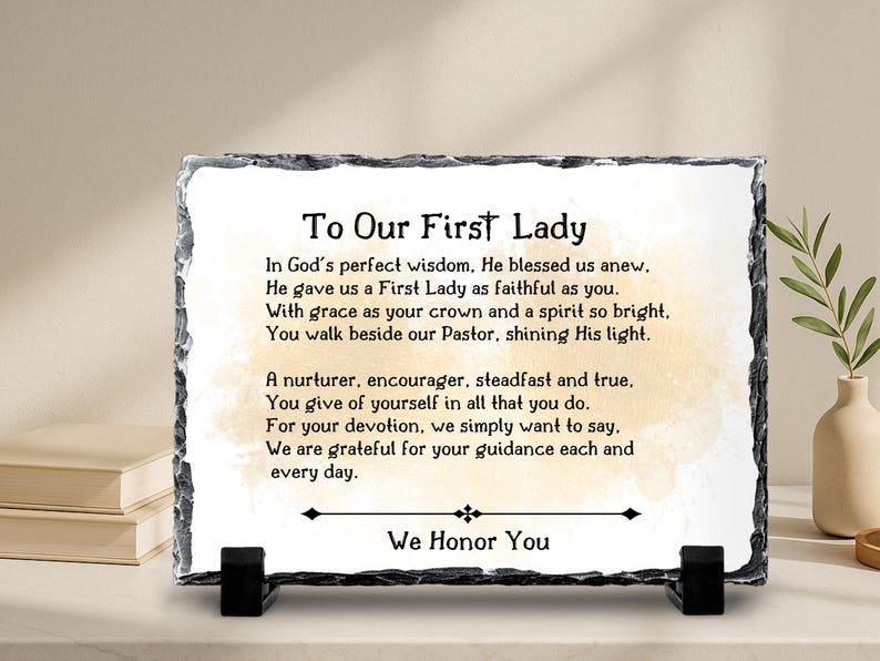 Pastor’s Wife Gift, First Lady Appreciation Stone Plaque With Heartfelt ...