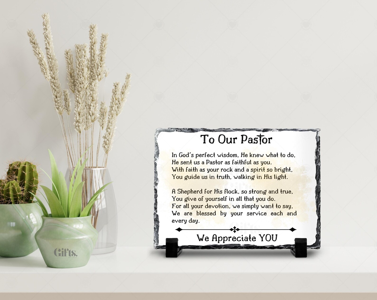 Pastors Appreciation Gift, Stone Plaque Frame With Heartfelt Prayer for ...