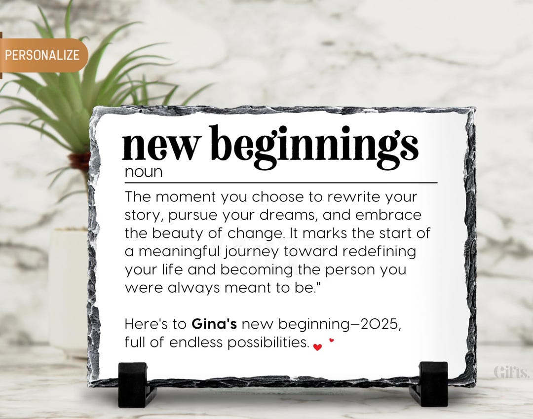 Personalized New Beginnings Stone Plaque, New Homeowner Housewarming ...