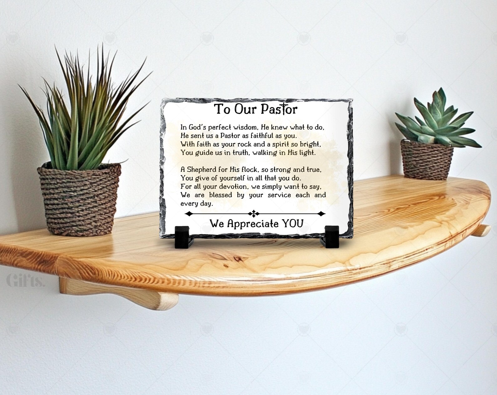 Pastors Appreciation Gift, Stone Plaque Frame With Heartfelt Prayer for ...