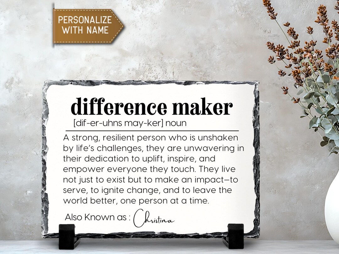 Personalized Difference Maker Stone Frame, Difference Maker Definition ...