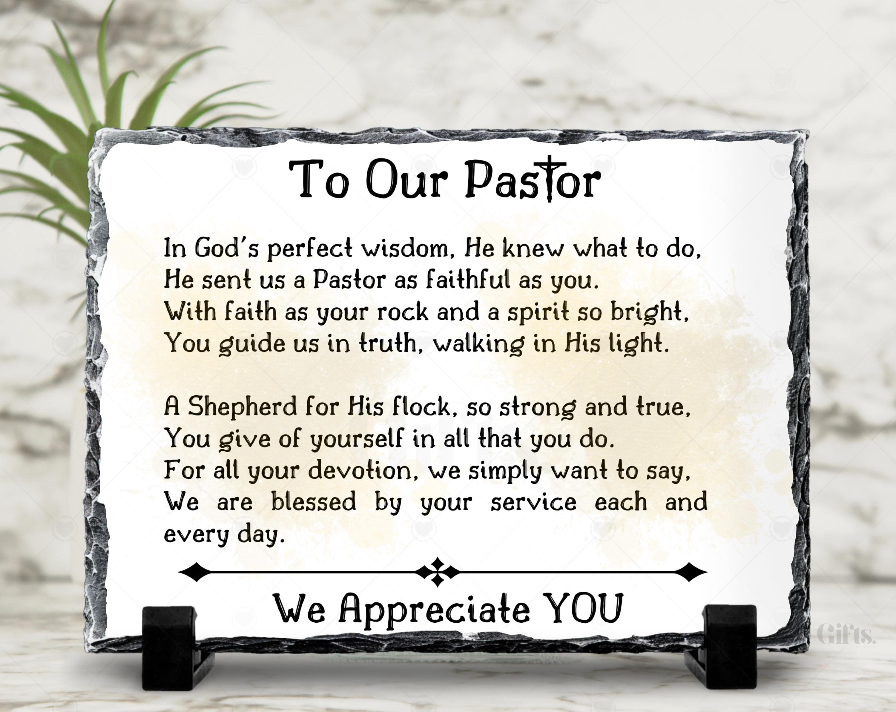 Pastors Appreciation Gift, Stone Plaque Frame With Heartfelt Prayer for ...