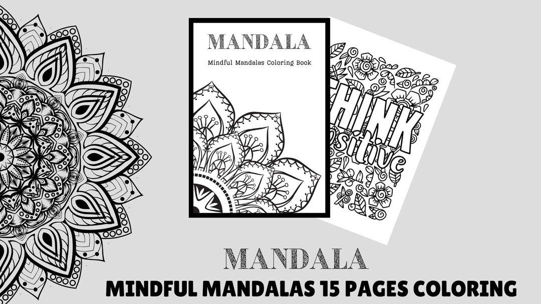 Mandala 15 Pages Mindful Coloring Book - Etsy