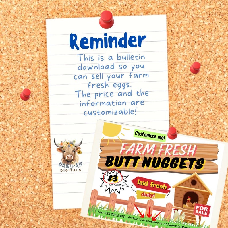 Farm Fresh Egg Ad Digital Download - Whimsical Fun Egg Advertisement ...