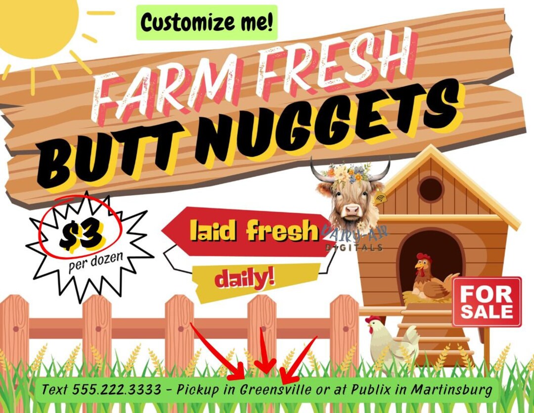 Farm Fresh Egg Ad Digital Download - Whimsical Fun Egg Advertisement ...