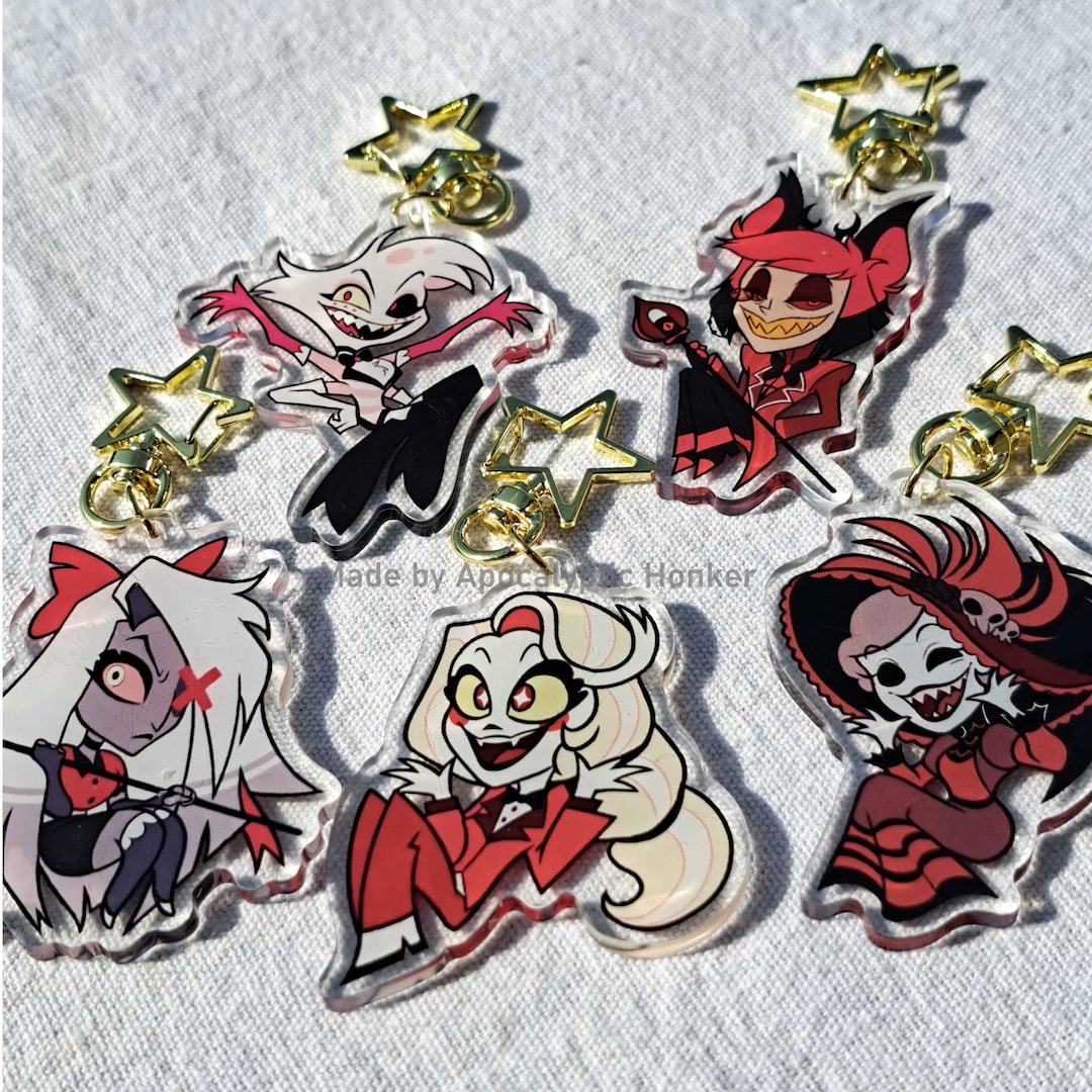 Hazbin Hotel Key Ring, Charlie, Vaggie, Angel Dust, Rosie, Alastor - Etsy