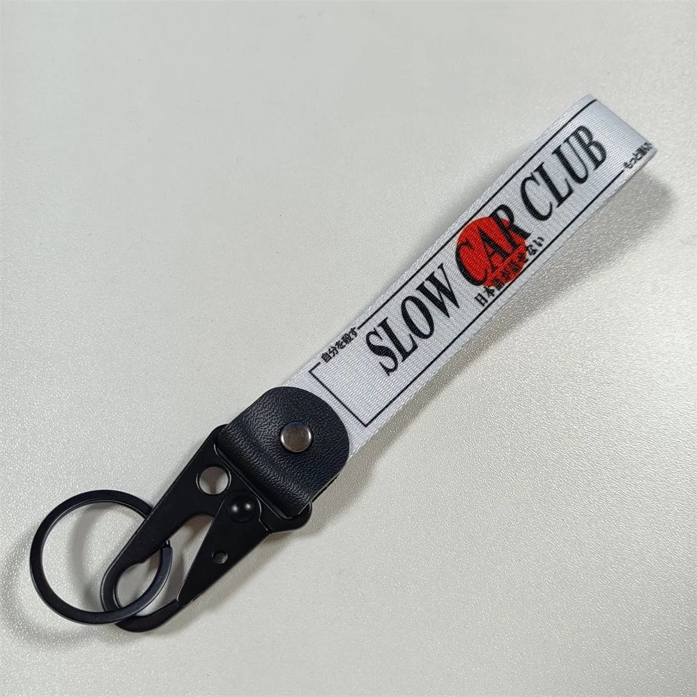 JDM Slow Car Club Classic Keychain White/black, Gift for Teen, Driver ...