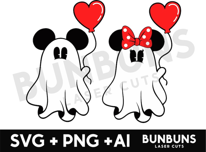Mickey Minnie Ghosts SVG, Mouse Head Decor Svg Cut File for Cricut & Ai ...