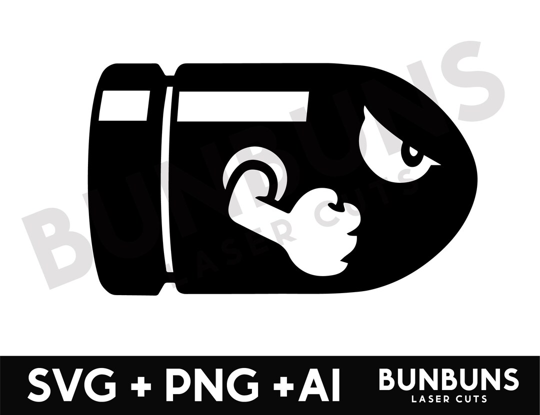 Bullet Bill SVG for Laser Cutting, Laser Cut File, Stitch Design ...