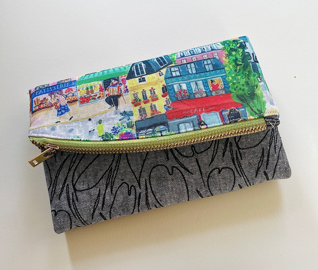 Parisian Café and Denim Floral, Winslet Wallet, Trifold With Zippered ...