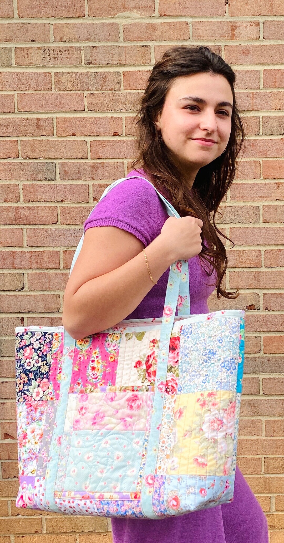 Quilted Floral Weekender Bag, Tote, Beach Bag, Market Bag, Limited ...