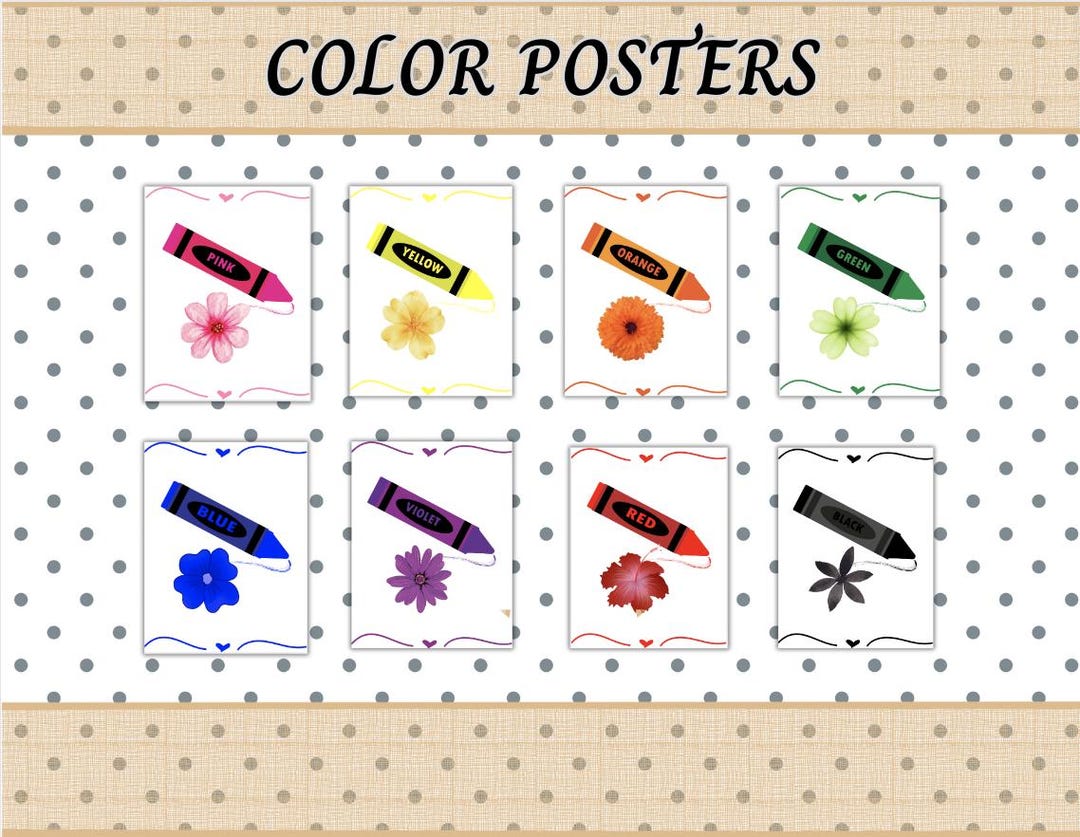 Cute Crayon Color Posters Classroom Decor Printable - Etsy