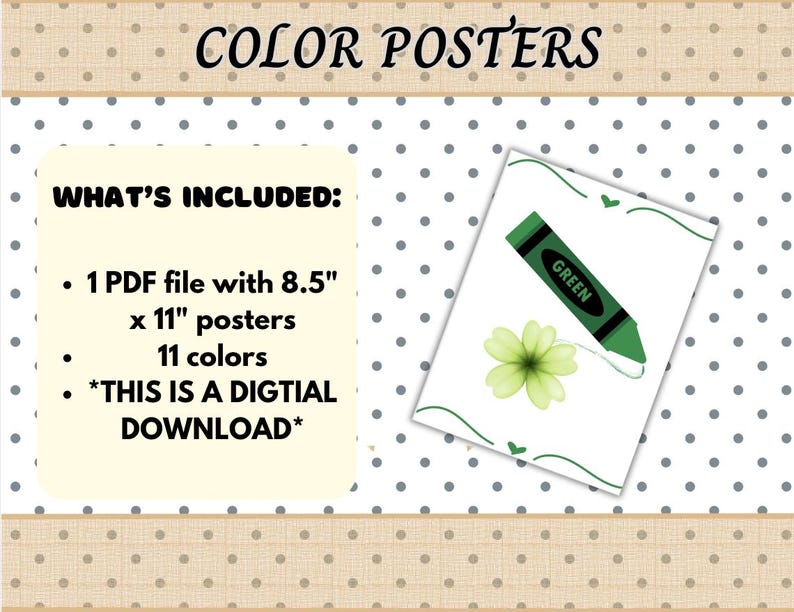 Cute Crayon Color Posters Classroom Decor Printable - Etsy