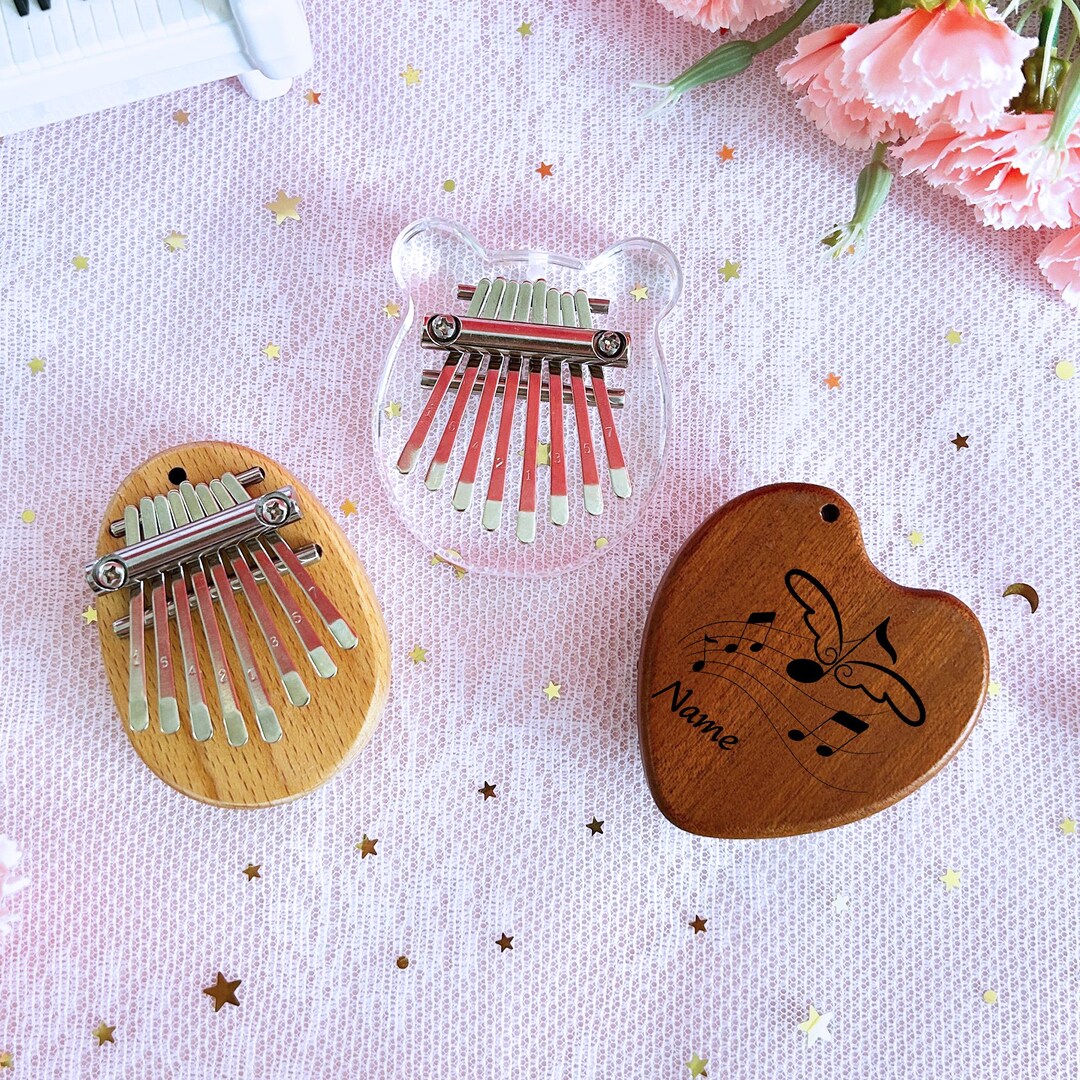 Custom Engraved Mini 8-key Kalimba Thumb Piano,personalized Wooden ...