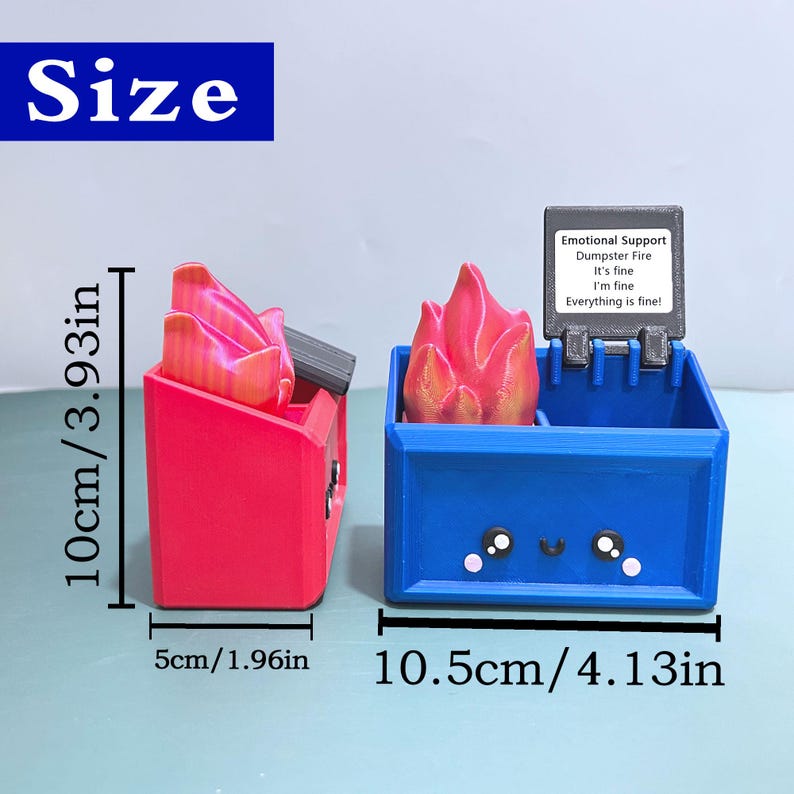 3D Printed Dumpster Fire/trash Can Pen Holder,humorous Desk Décor ...