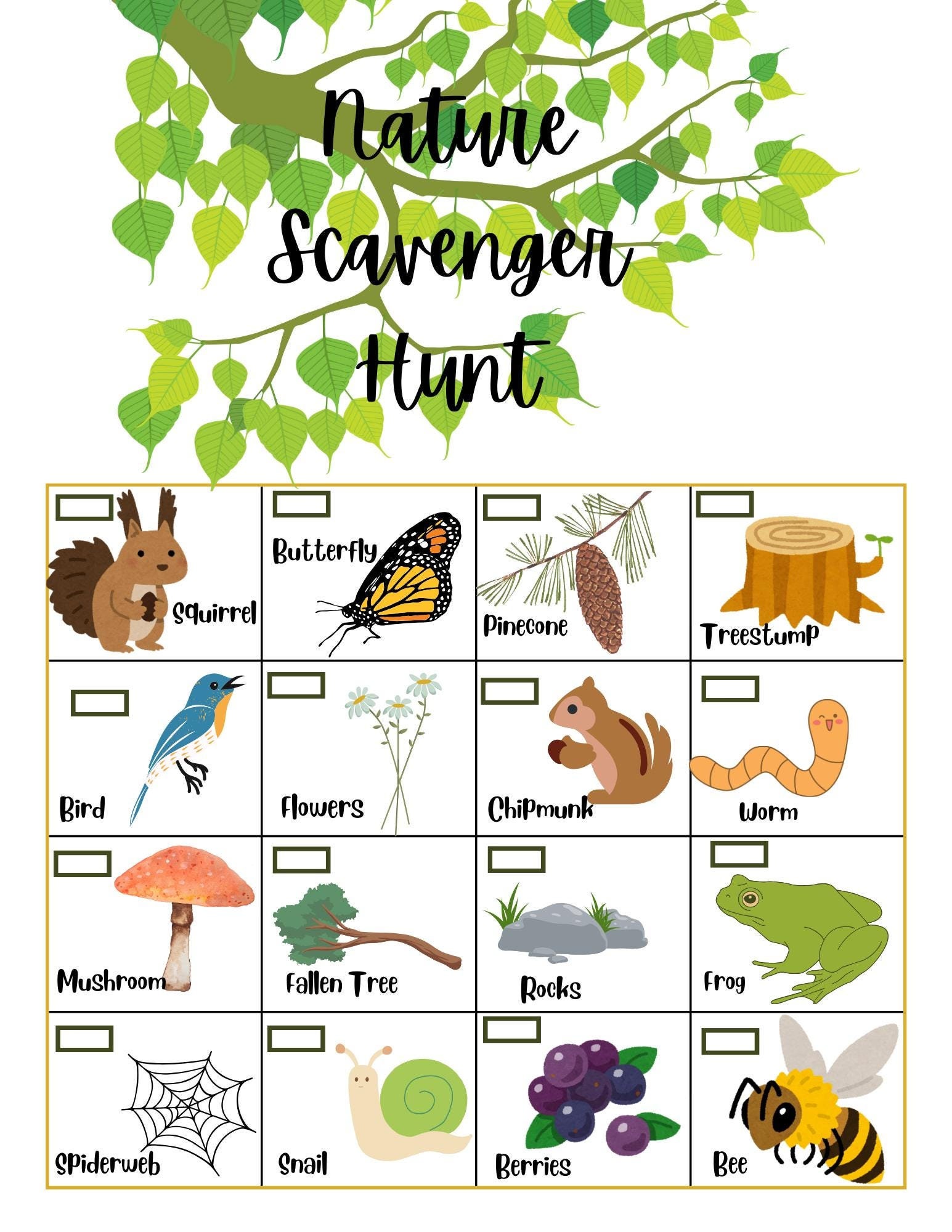 Nature Scavenger Hunt Printable | Activities for Kids | Kids Camping ...