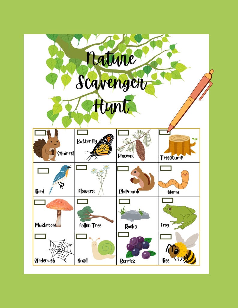Nature Scavenger Hunt Printable | Activities for Kids | Kids Camping ...