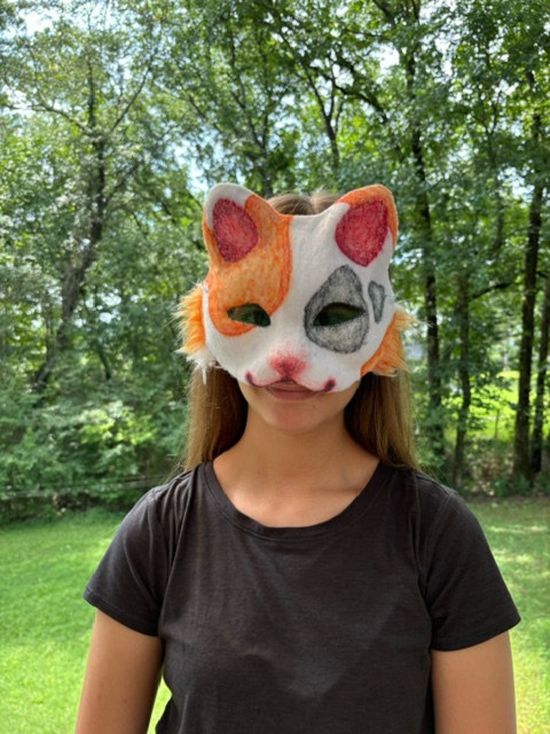 Felted Therian Mask: Custom Cat, Animal, Kids Dress up Costume, Cosplay ...