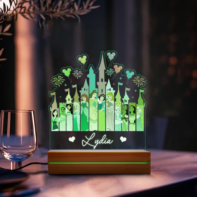 Personalized Disney Princess Castle Night Light, Disney Princess ...