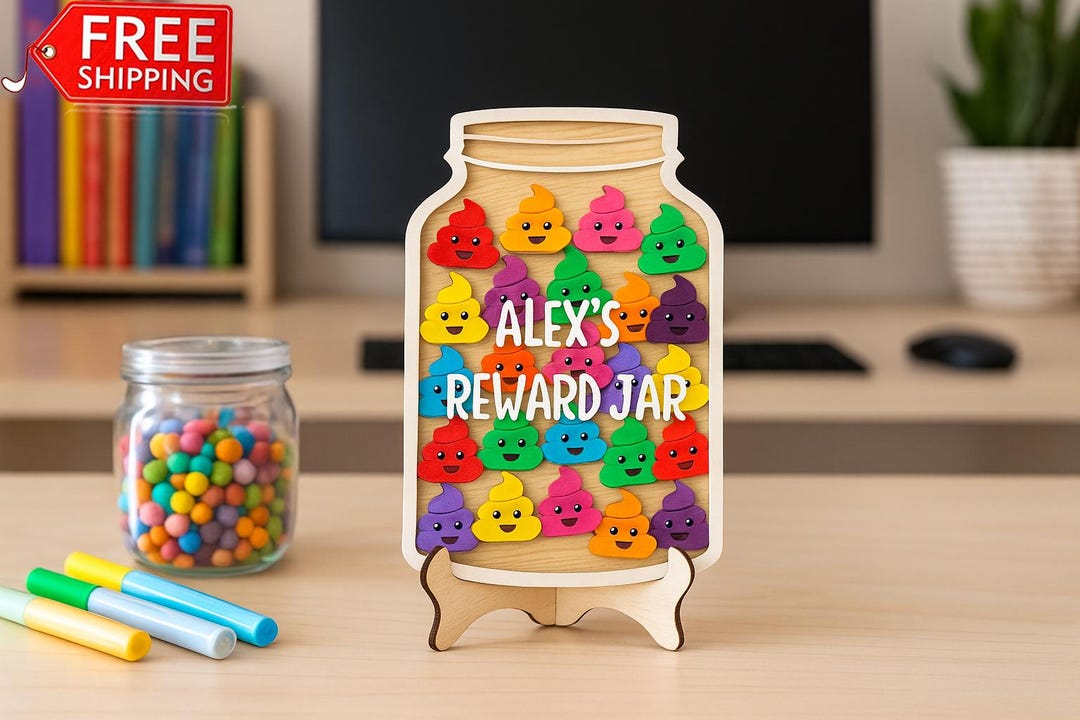 Personalised Cute Poop Reward Jar, Custom Poop Jar With Tokens, Back to ...