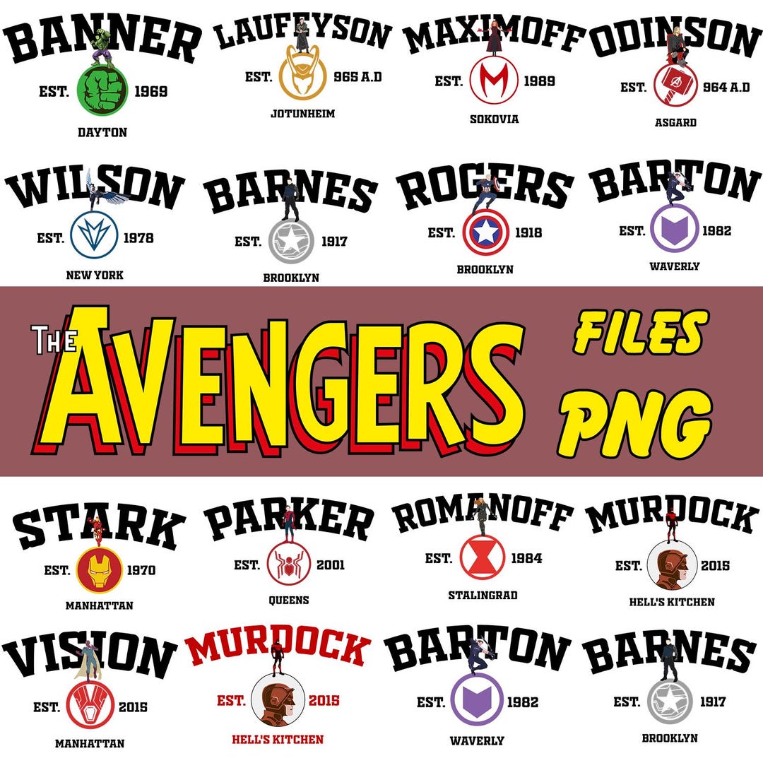 Avengers Png Bundle, Marvel Png, Marvel Superhero Clipart, Marvel ...