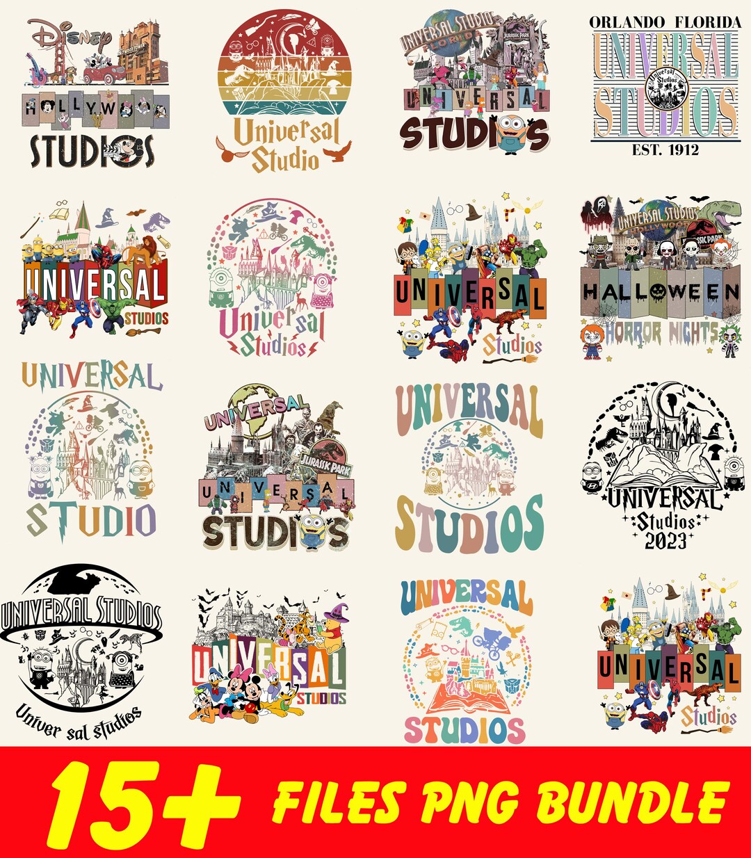 Disney Universal Studios Png Bundle, Universal Studios Trip Png, Disney ...