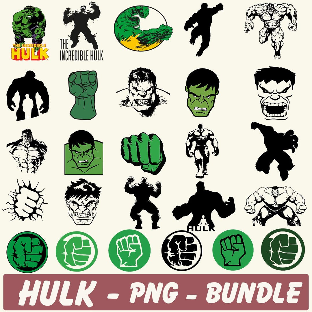 Hulk Mega Bundle PNG, Hulk Png Clipart, Superhero Png, Hulk Birthday ...