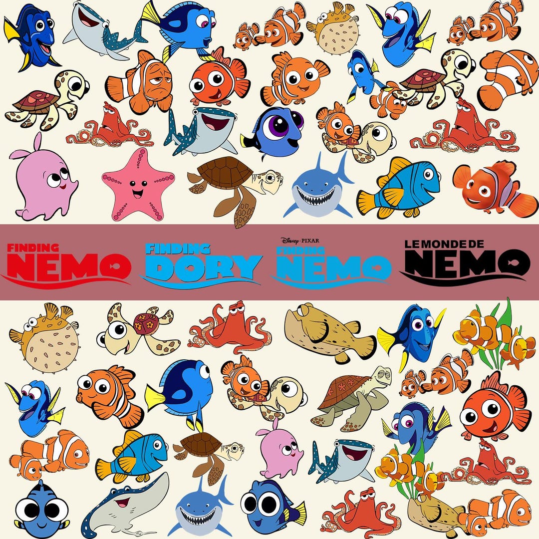 40+ Finding Nemo Png Clipart Bundle, Nemo Dory Png, Digital Design PNG ...