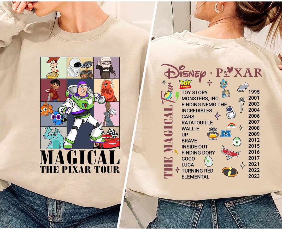 Vintage Magical the Pixar Two-sides Sweatshirt, Pixar Eras Tour Shirt ...