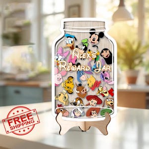 Personalized Disney Mickey and Friends Tokens Reward Jar, Reward Jar ...