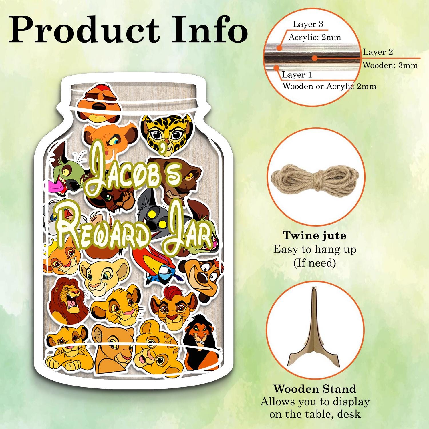Custom Disney Lion King Reward Jar, Animal Kingdom Reward Jar, Simba ...