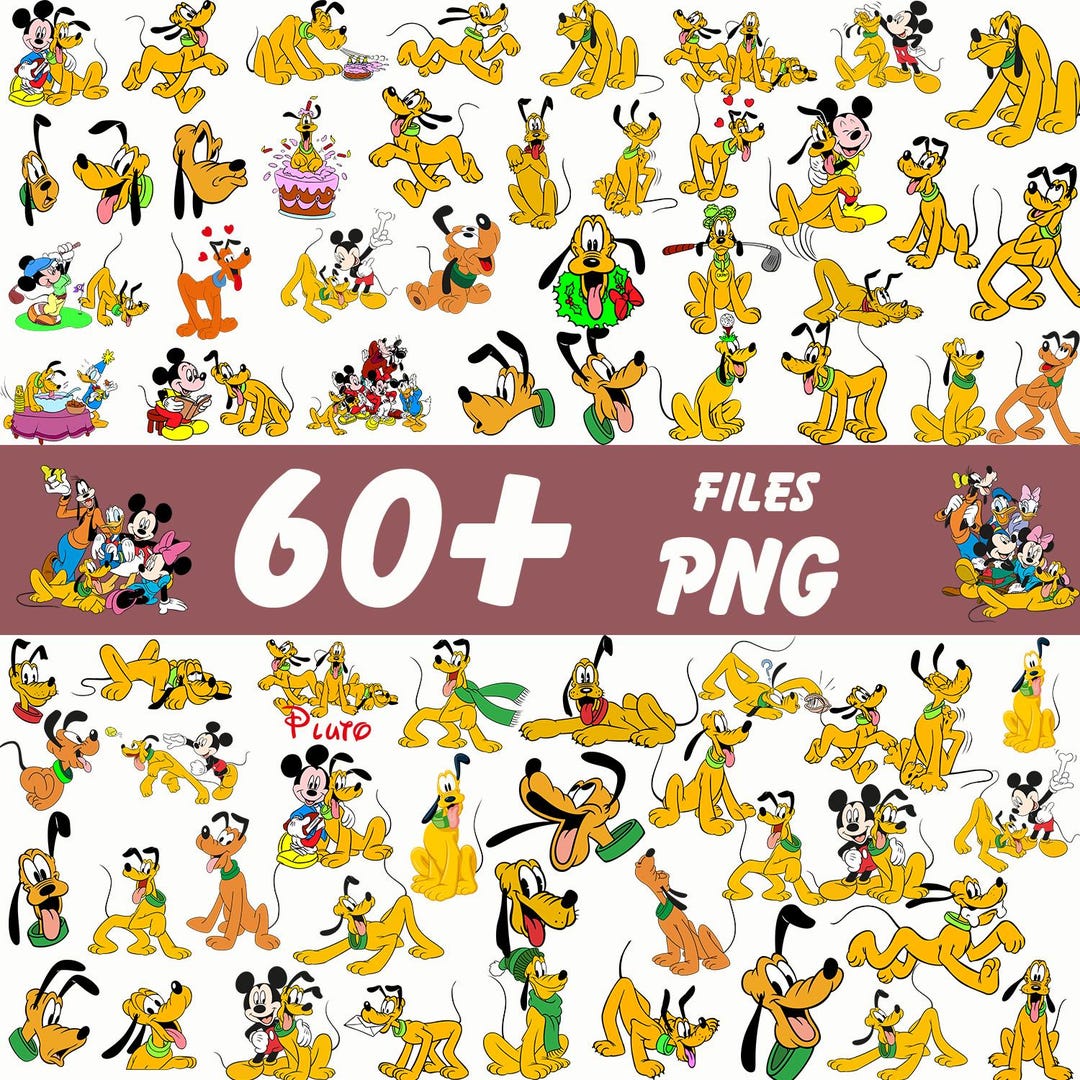60+ Pluto PNG Bundle, Pluto Png Clipart, Disney Mouse and Friends Png ...