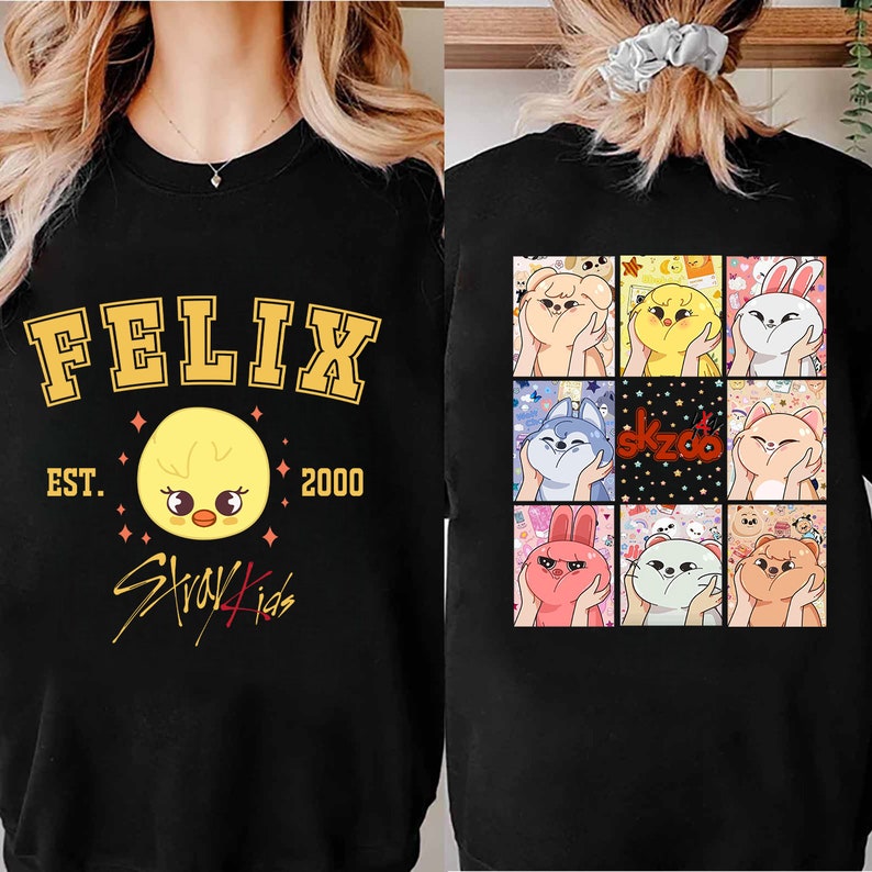 Cute Stray Kids Member Sweatshirt, SKZOO Characters Shirt, Stray Kids ...