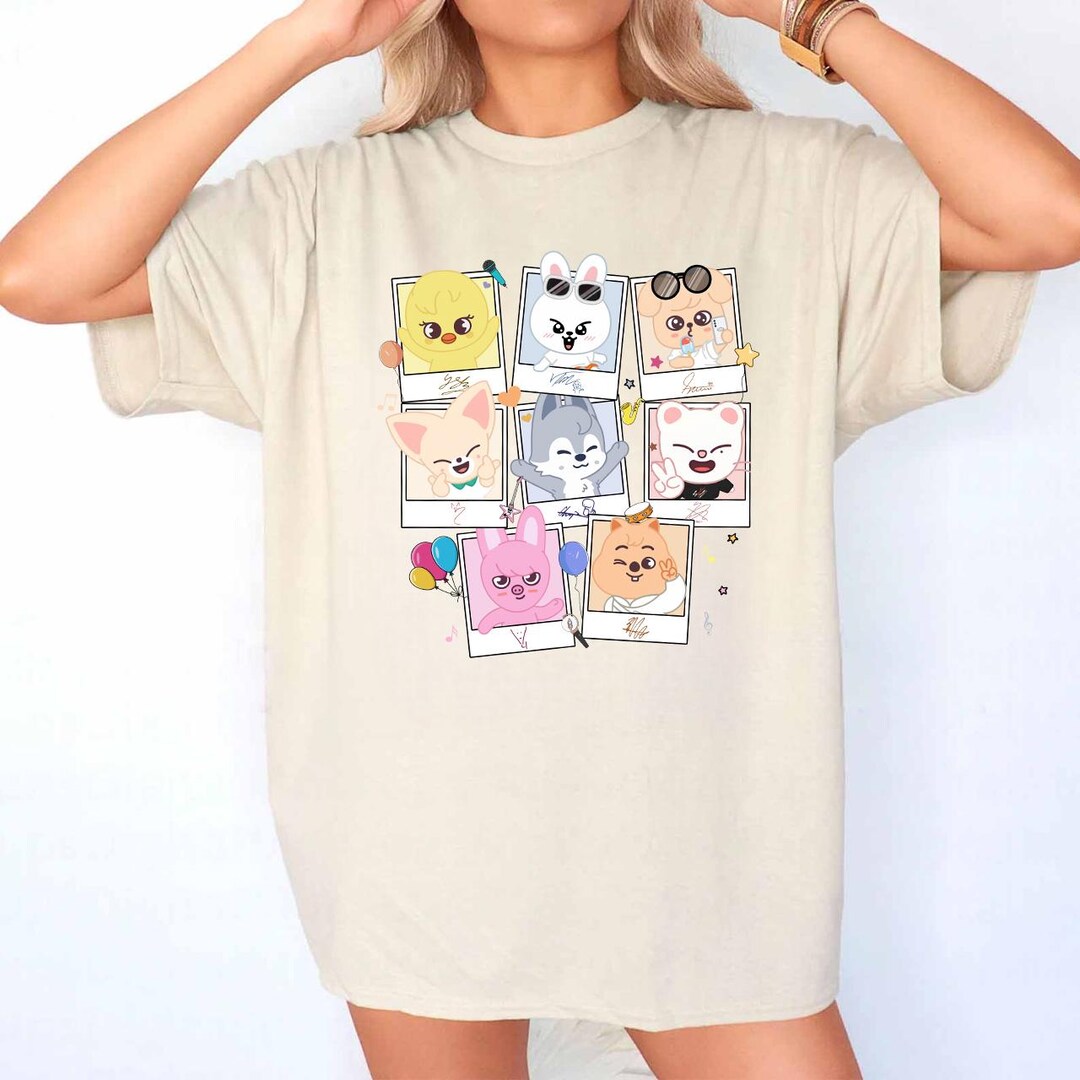 Skzoo Shirt, Stray Kids Kpop Merch,skz Polaroid Character Tee,bang Chan ...