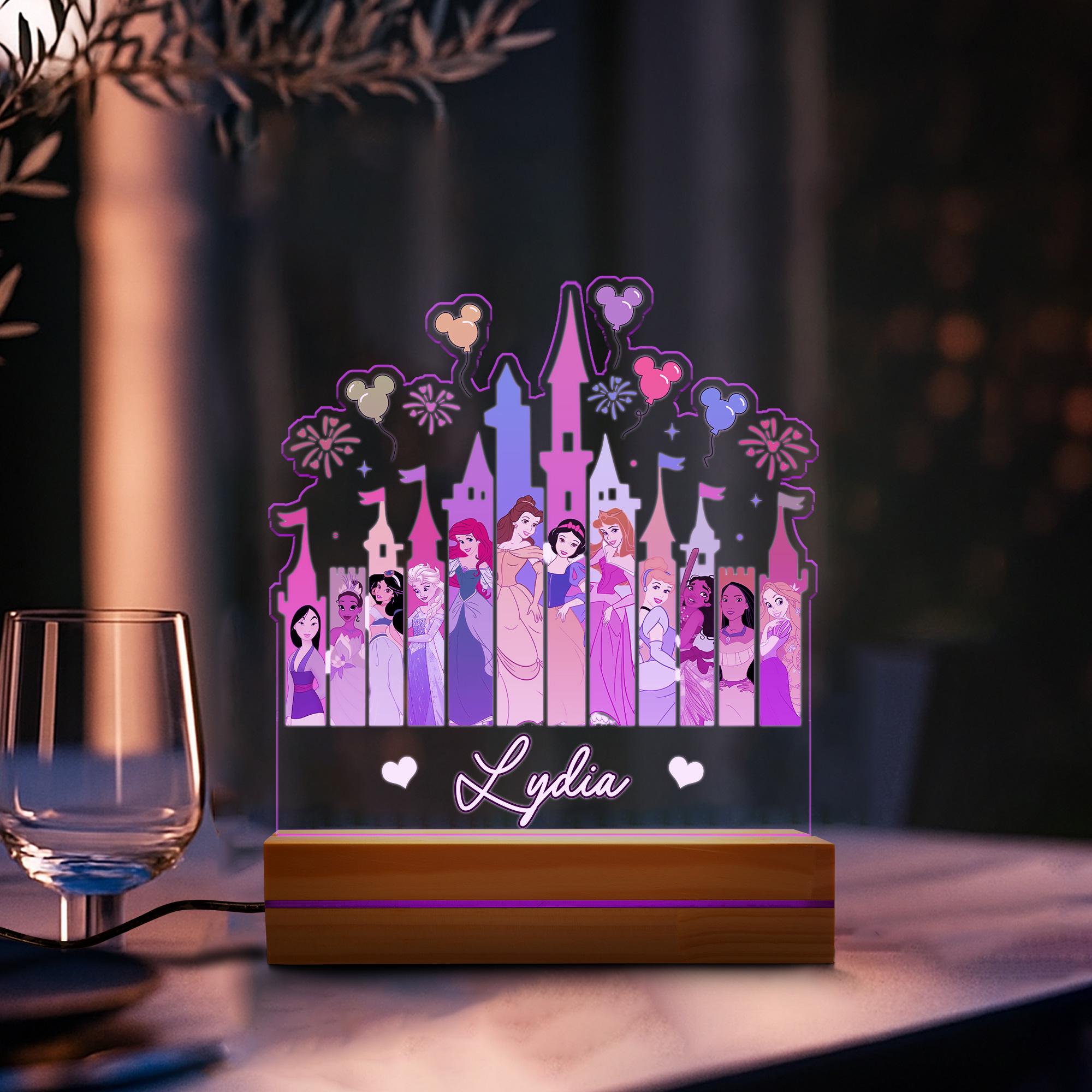 Personalized Disney Princess Castle Night Light, Disney Princess ...