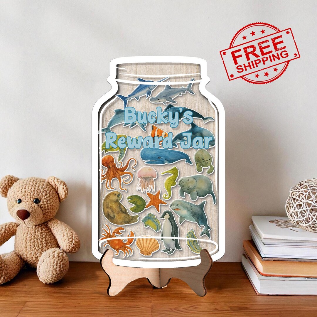 Personalized Sea Animals Reward Jar for Kids, Back to School Gift ...